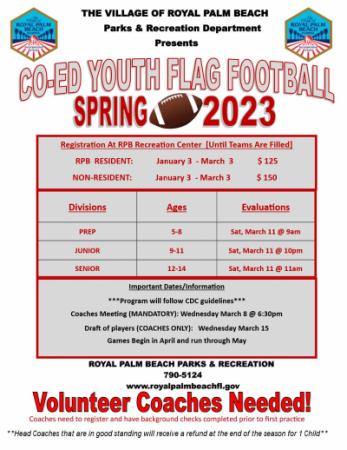 CO-ED Youth Flag Football | Village of Royal Palm Beach Florida